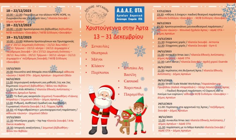 Χριστούγεννα στην Άρτα: Το πρόγραμμα των εκδηλώσεων - ipeirotika